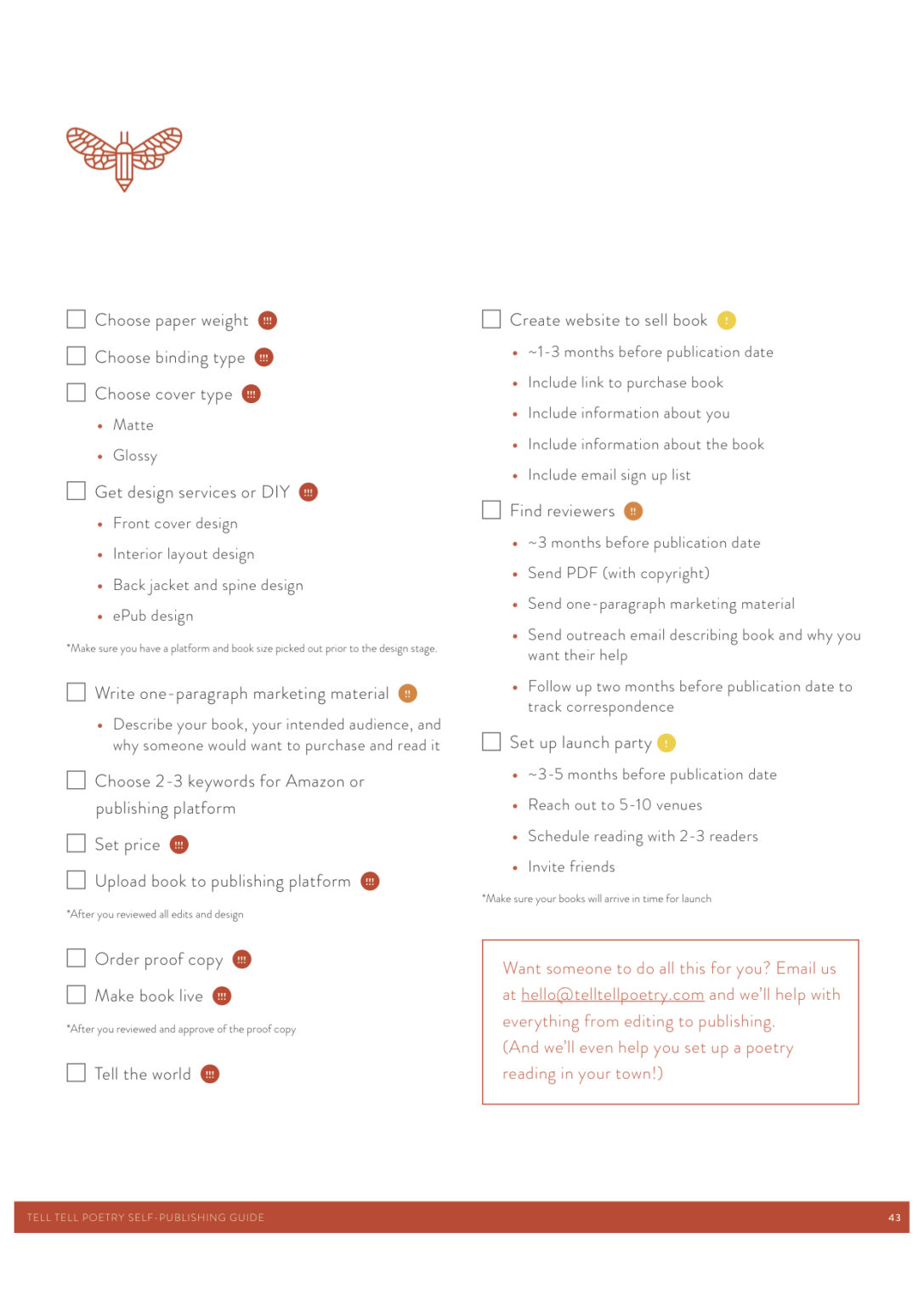 Poetry Publishing Checklist - Use this to Finally Finish Self-Publishing