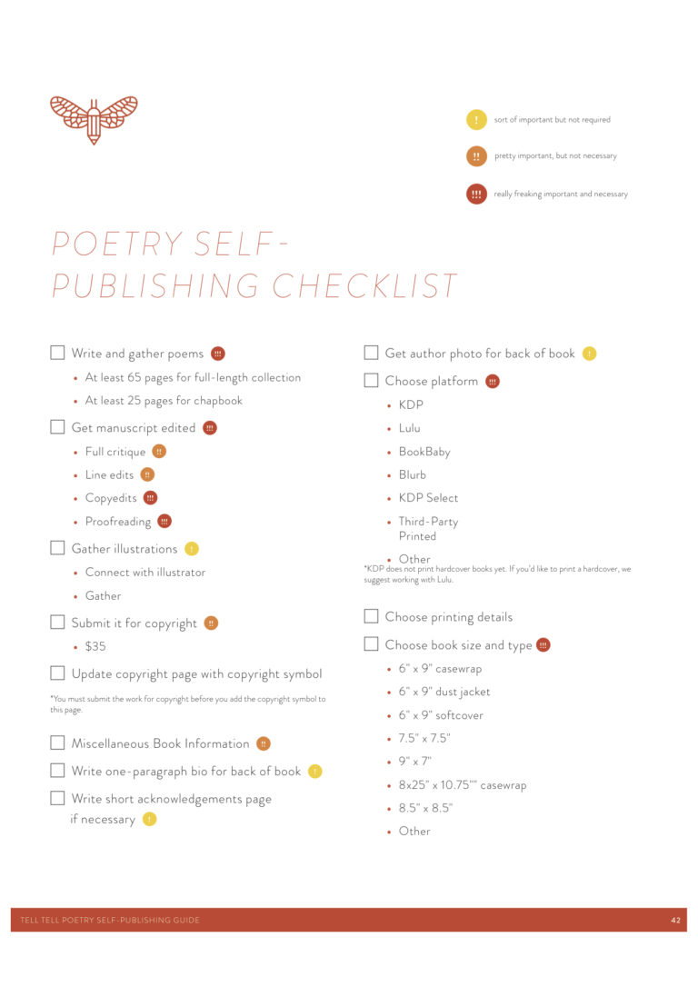 Poetry Publishing Checklist - Use this to Finally Finish Self-Publishing
